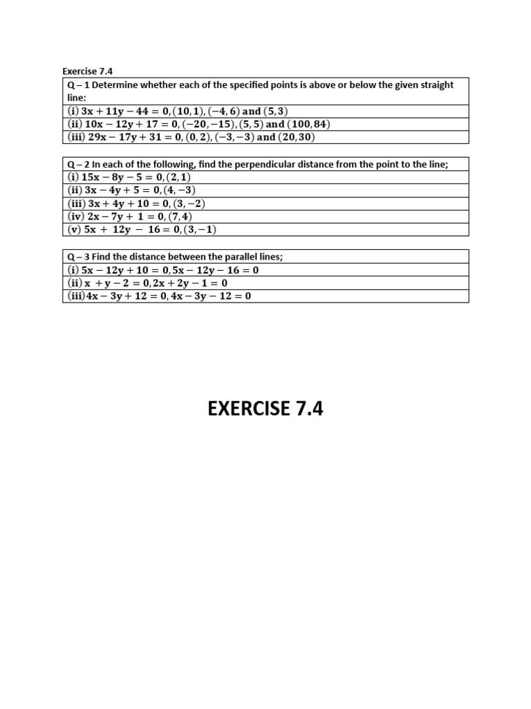 Points and Distances from Lines in Geometry | PDF | Line (Geometry ...