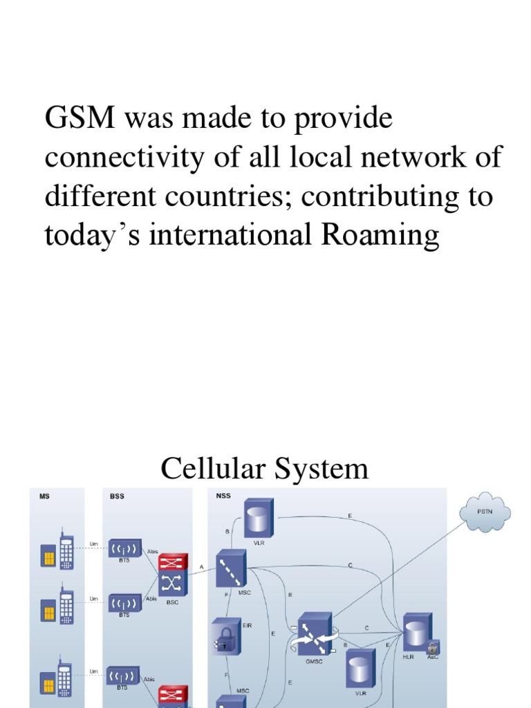 GSM Was Made To Provide Connectivity of All Local Network of Different ...