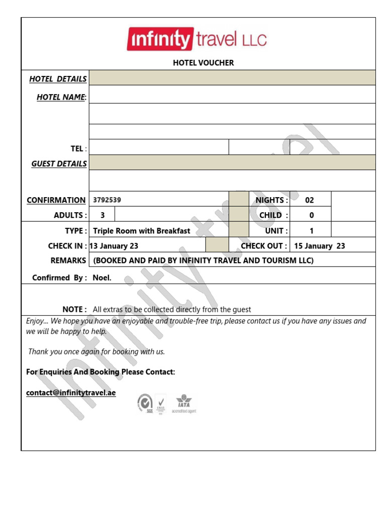 Hotel Voucher | PDF