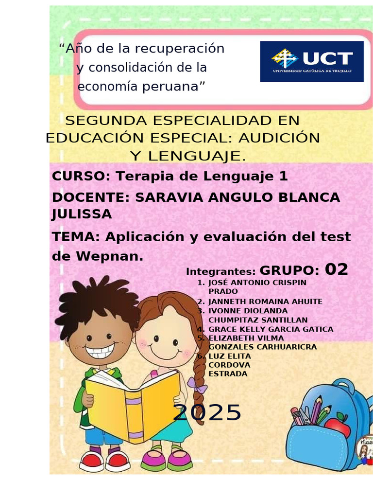 Evaluación del Test de Wepman en Lenguaje | PDF | Fonología | Fonema