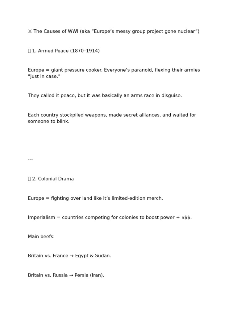 WW1 Page 20-21 Easy Notes | PDF