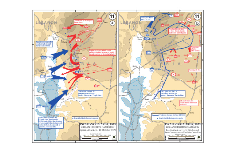 Israel-Syria Area, 1973 - Combined | PDF | Golan Heights | Six Day War