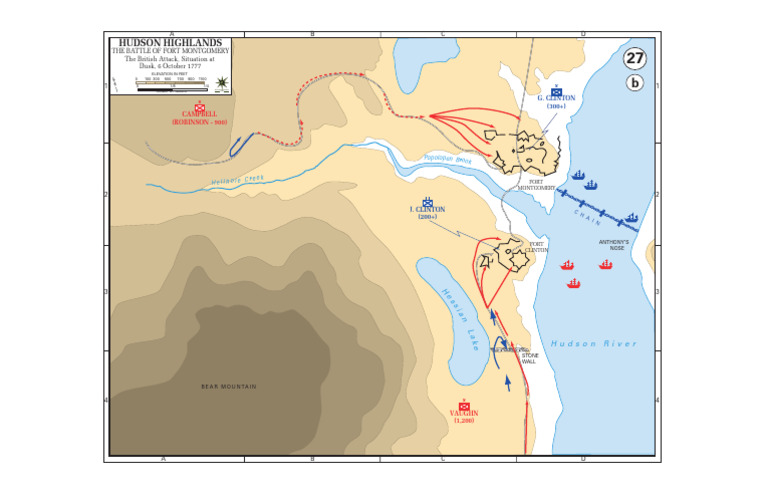 The Battle of Fort Montgomery, The British Attack, Dusk, 6 October 1777 ...