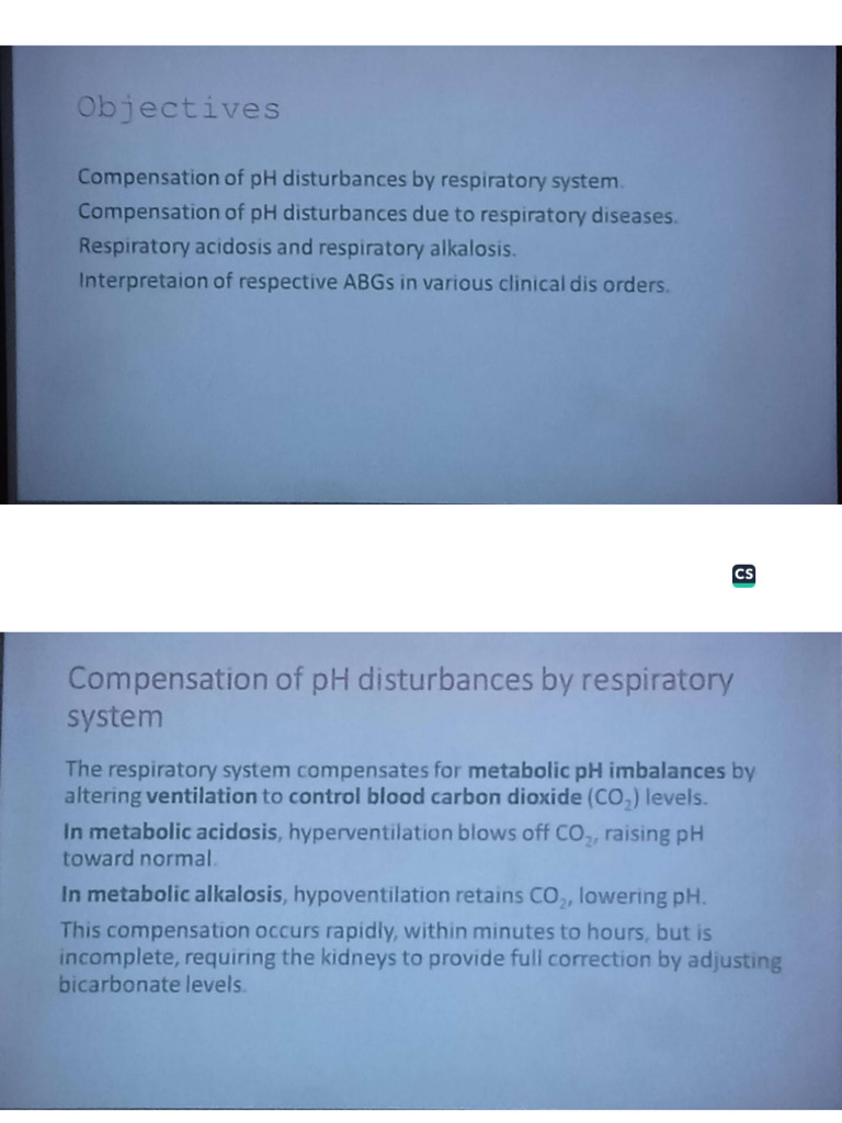 Respiratory Compensation Mechanism of PH Regulation | PDF