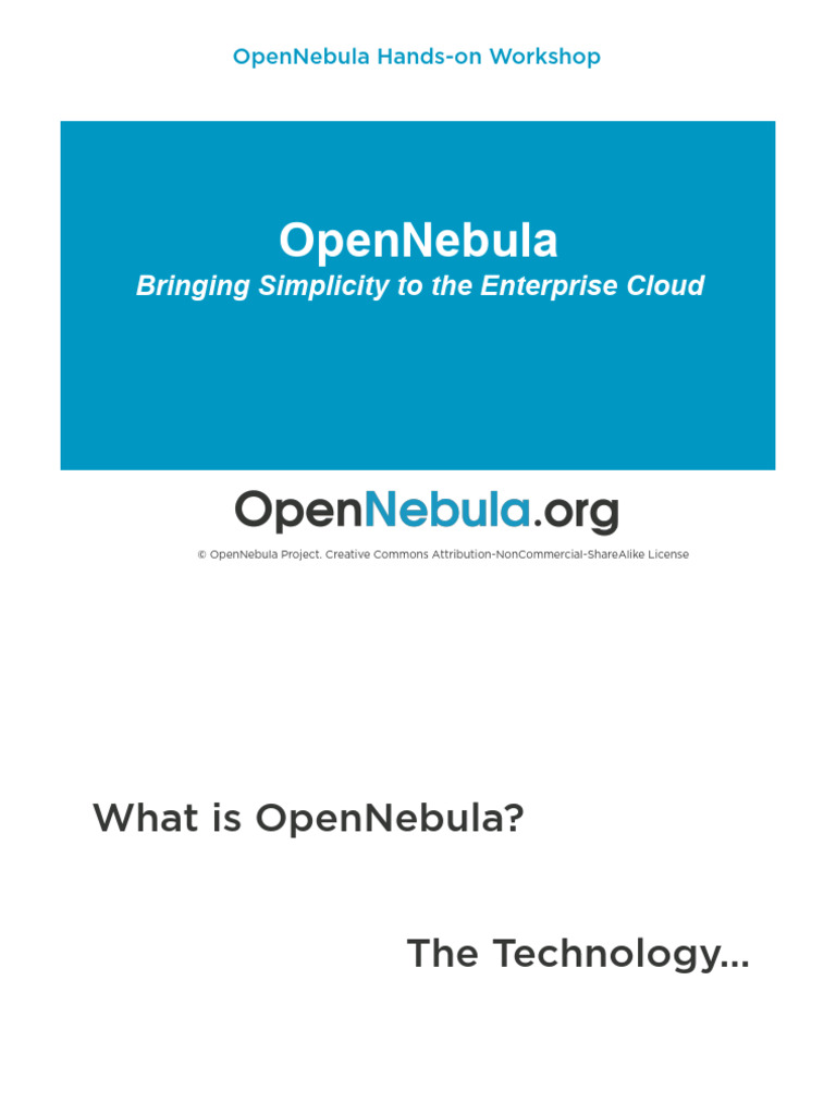 OpenNebula Workshop: Simplifying Cloud Management | PDF | Cloud ...