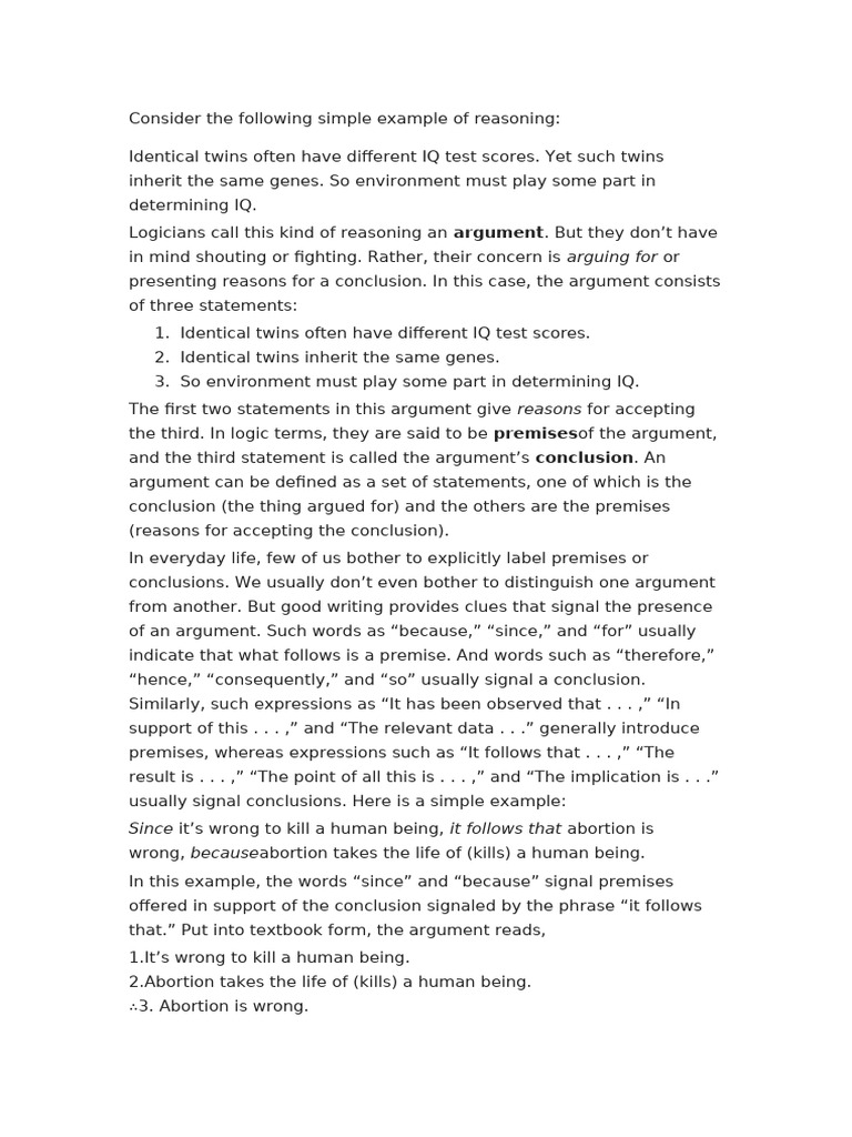 The Elements of An Argument | PDF