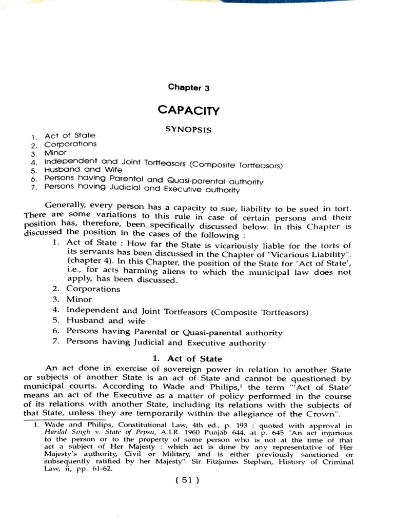 Capacity in Law of Tort | PDF | Tort | Legal Liability