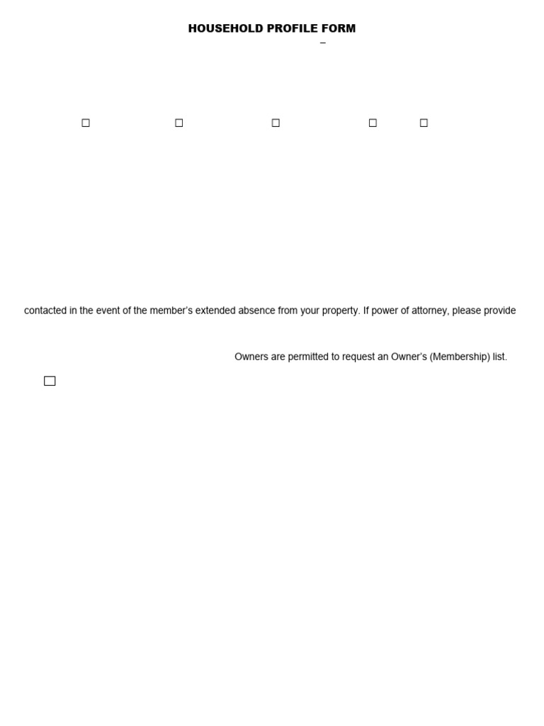 California Household Profile Form | PDF | Lease
