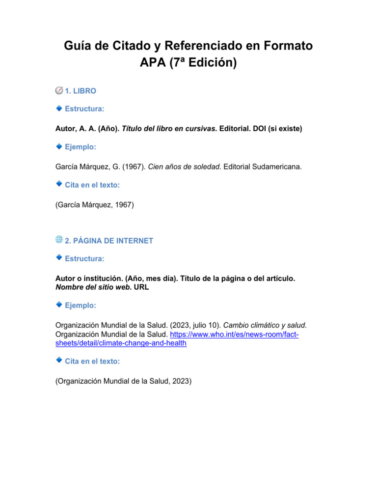 Guía APA 7: Citado y Referenciado | PDF | Estilo apa | Infografia