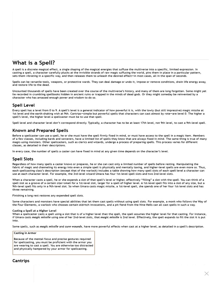Understanding Spell Mechanics in RPGs | PDF | Dungeons & Dragons | D20 ...