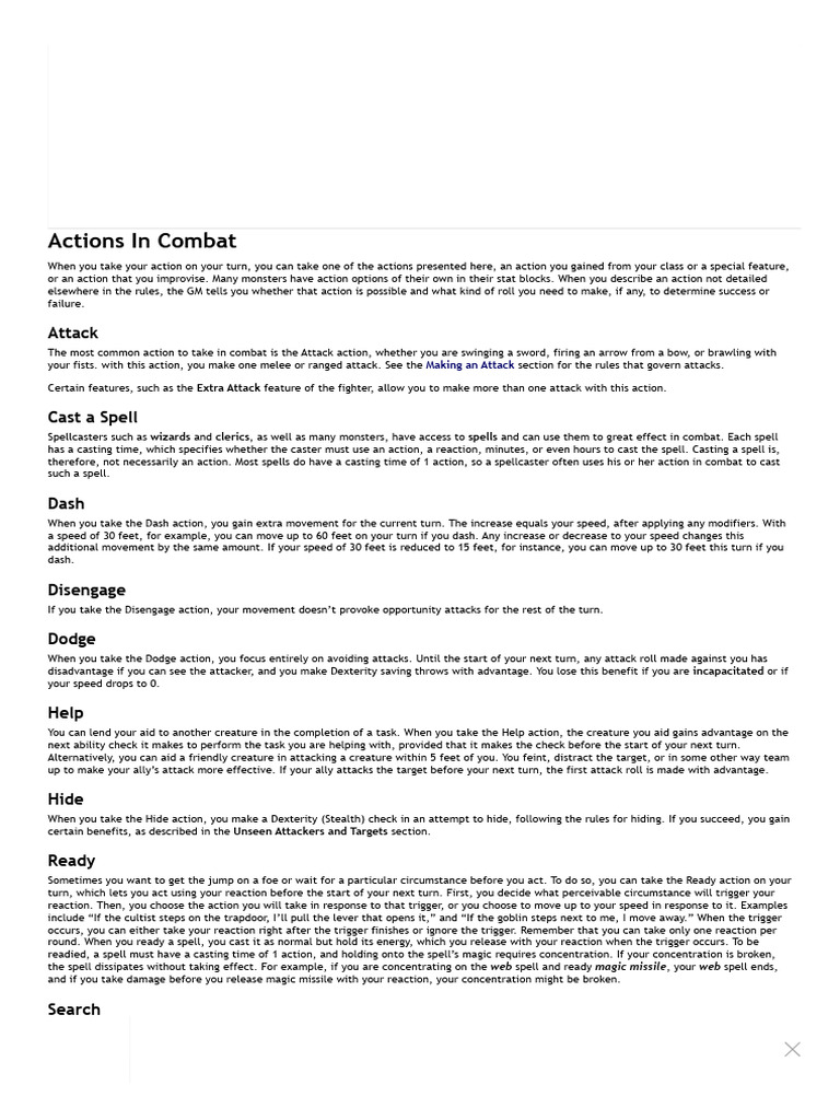 Actions in Combat | PDF | D20 System
