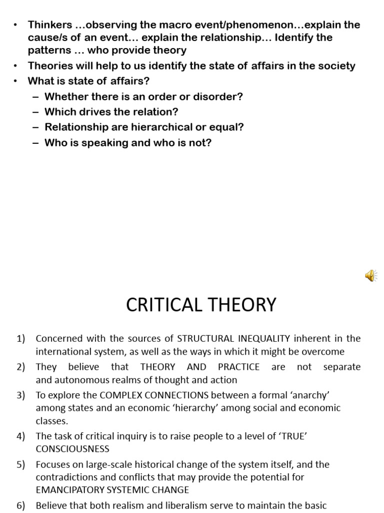 Robert COx Critical Theory | PDF | Hegemony | Theory