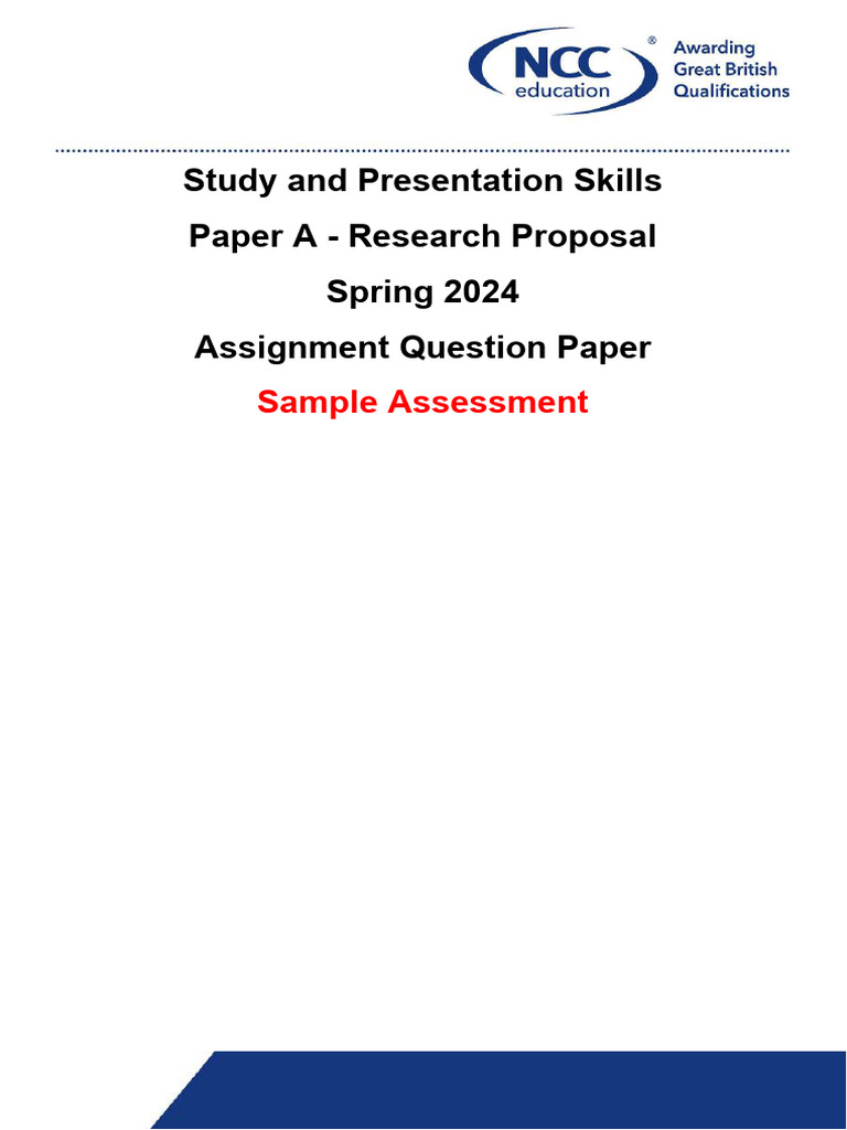 SPS - Assignment Assessment Sample - A Research Proposal - QP | PDF | Methodology | Educational ...