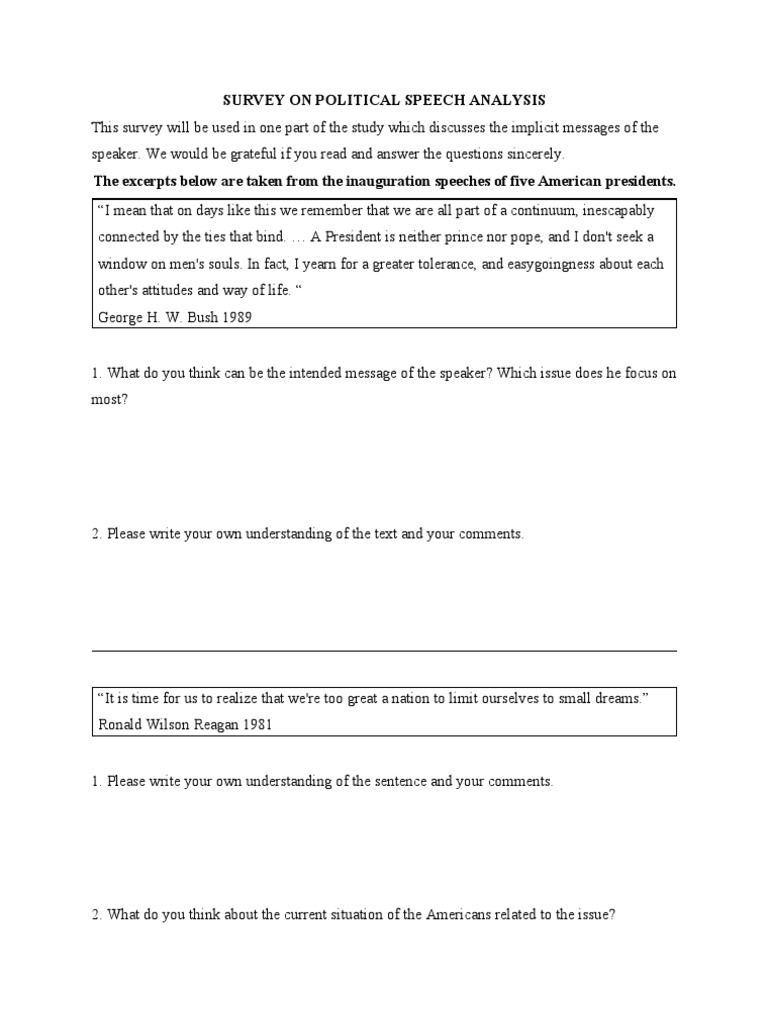 Survey On Political Speech Analysis | PDF | George W. Bush | American ...