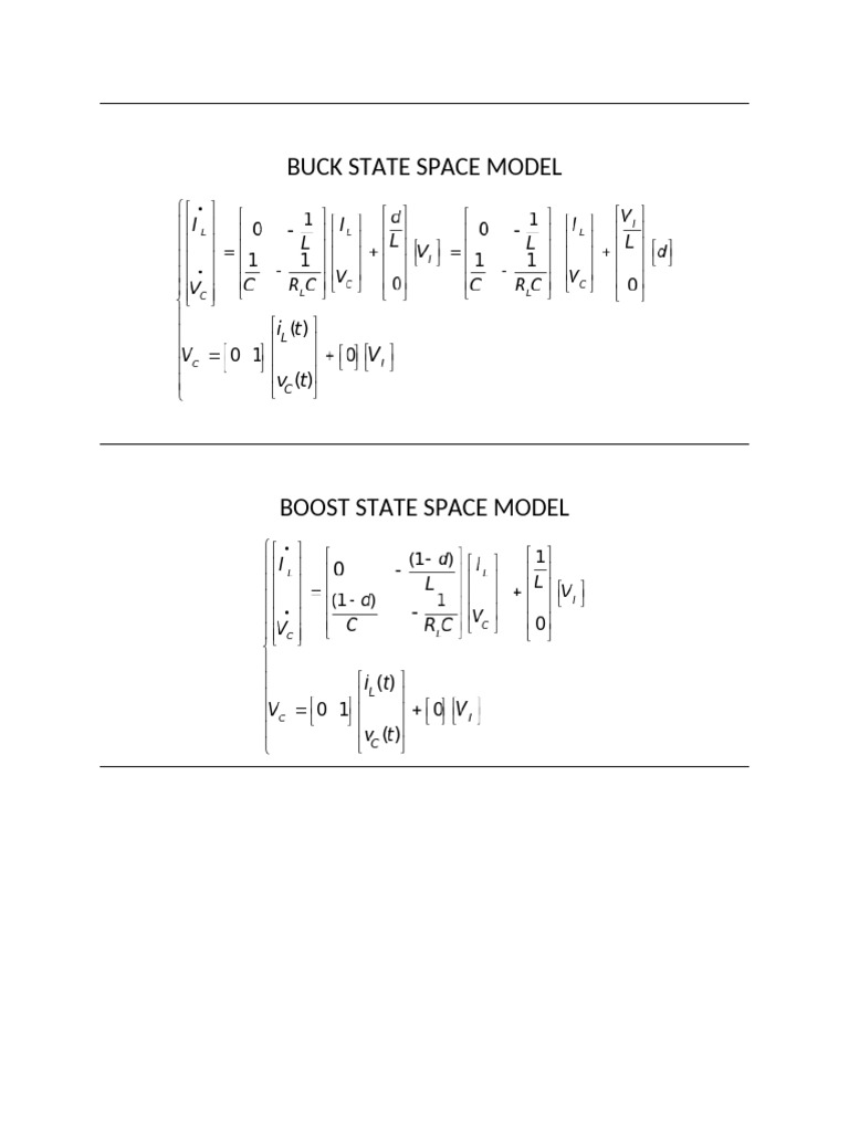 Buck - Boost State Space Models | PDF