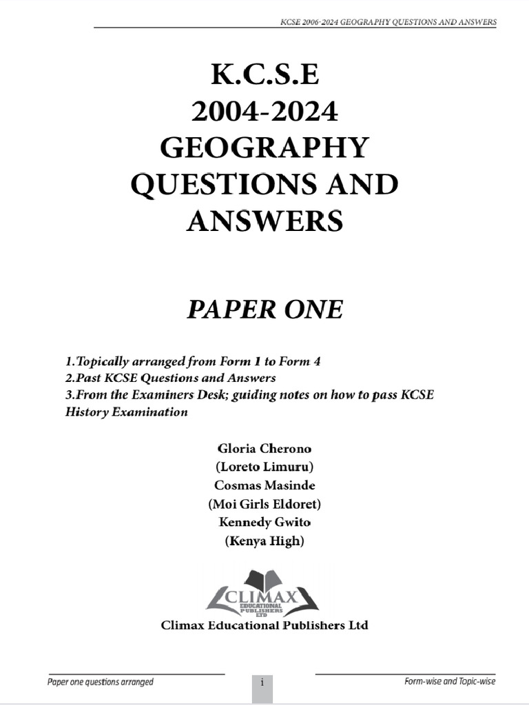 Geography Pp1 Questions and Answers | PDF