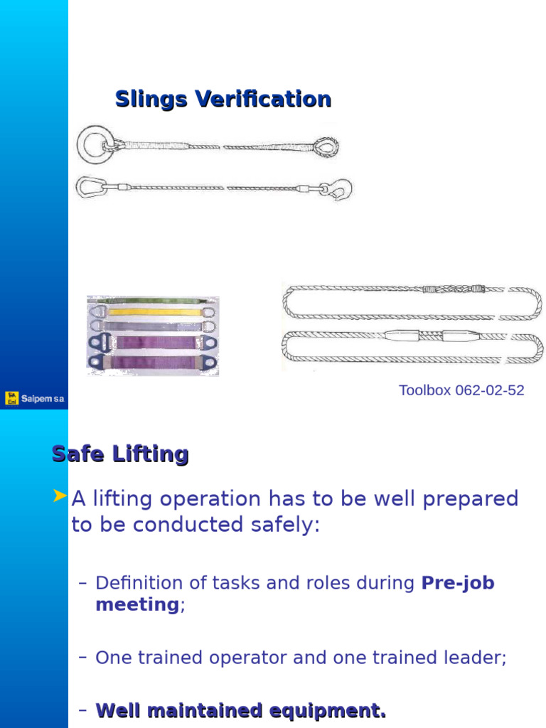 062-02-52 Slings Verification | PDF