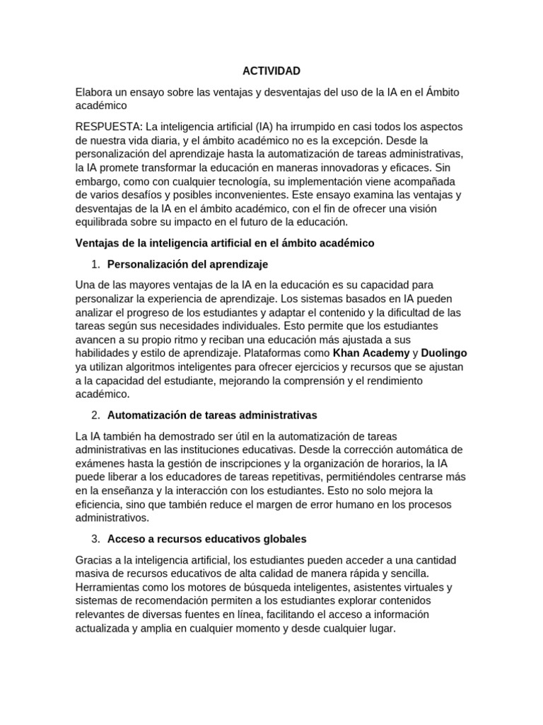 ENSAYO | PDF | Inteligencia artificial | Inteligencia (IA) y semántica