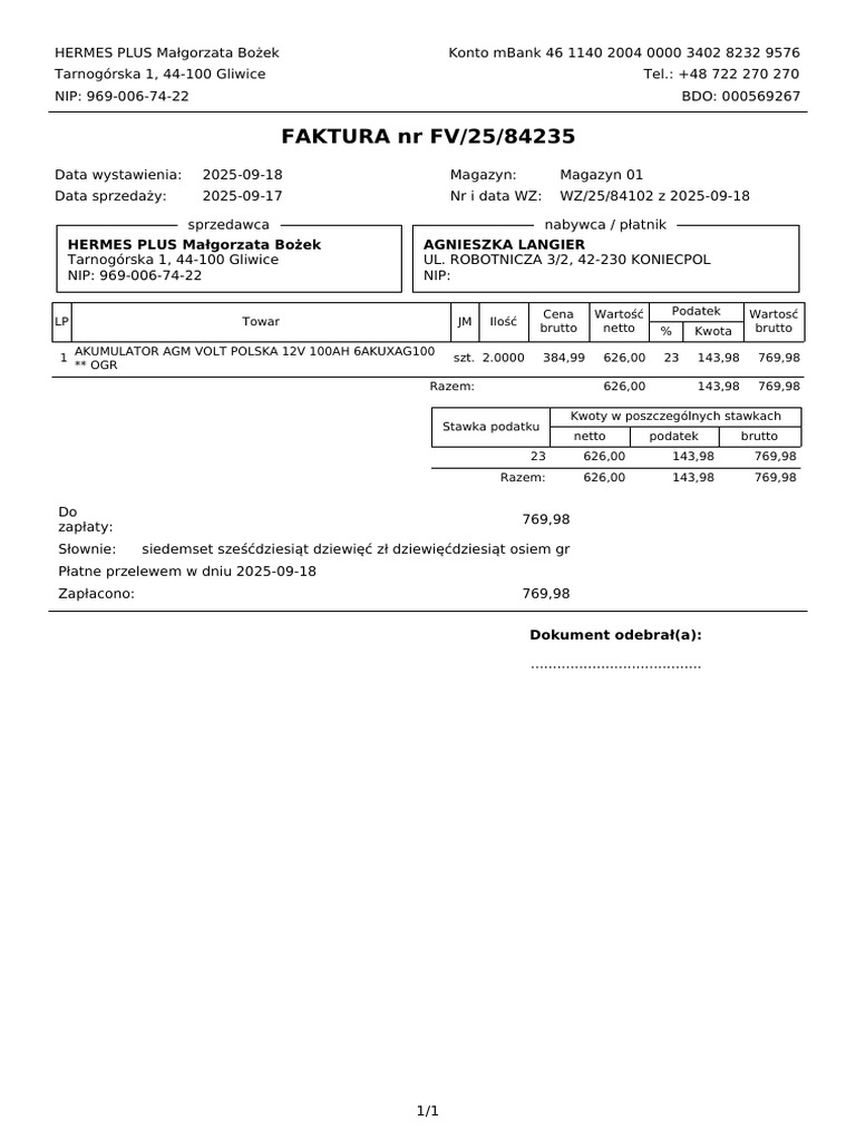 FV 25 84235 | PDF