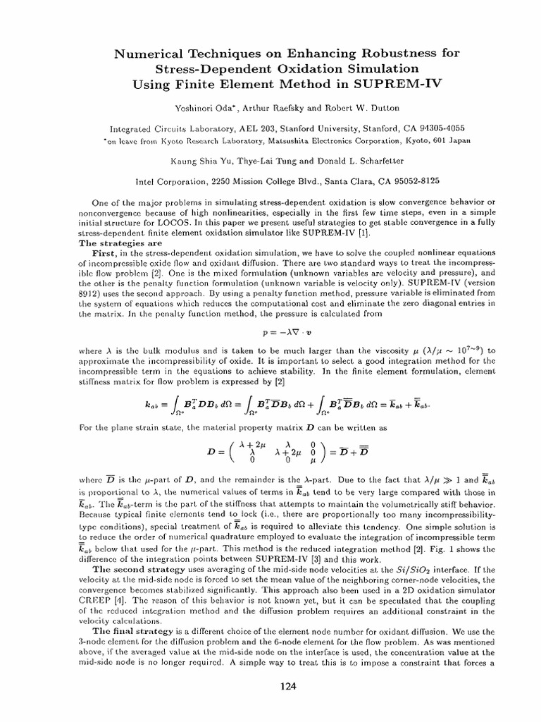Numerical Techniques On Enhancing Robustness For Stress-Dependent Oxidation Simulation Using ...