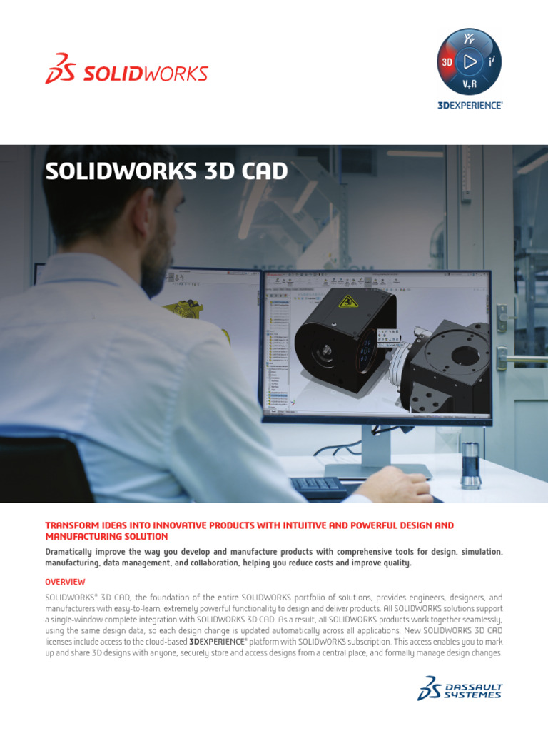 Solidworks 3d Cad Datasheet | PDF | Computer Aided Design | 3 D Modeling