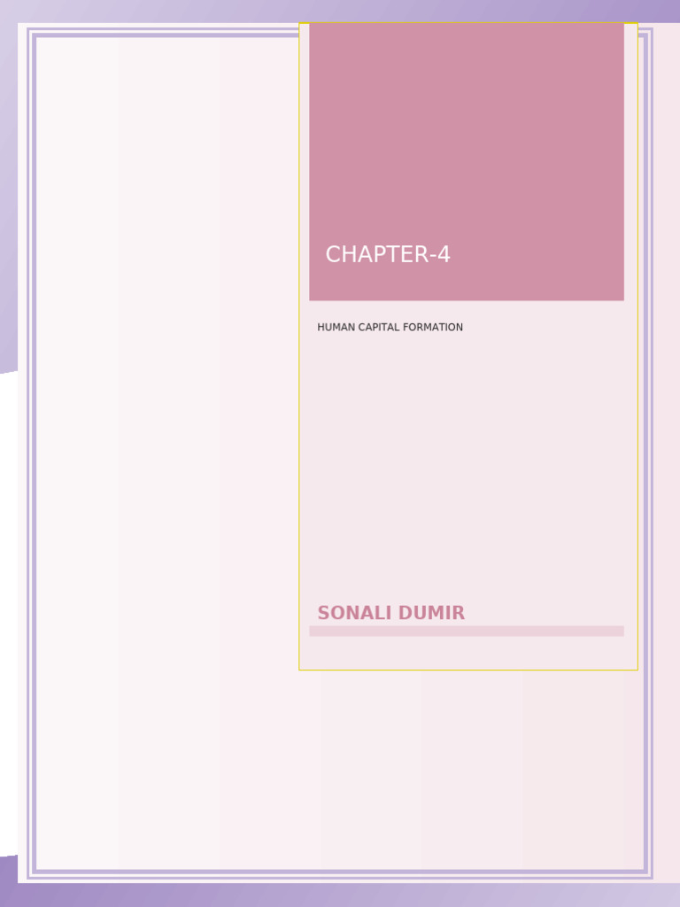 Human Capital Formation | PDF | Cost Of Living | Human Capital
