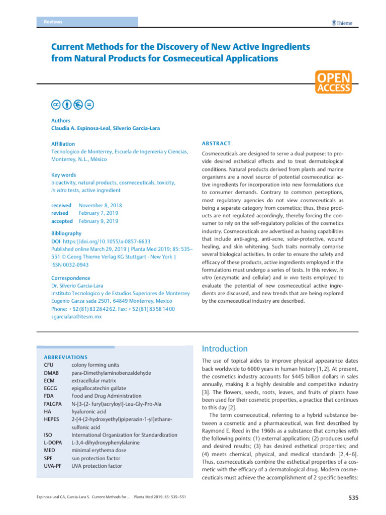 Current Methods For The Discovery of New Active Ingredients From ...