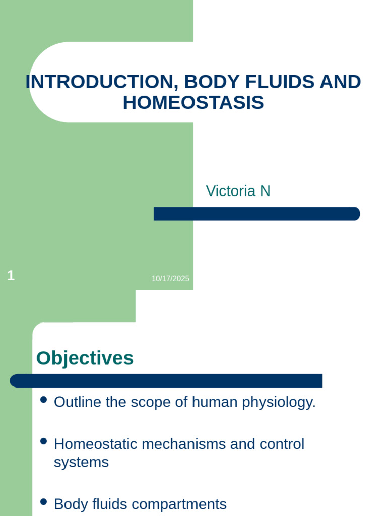 1 - Introduction, Body Fluids and Homeostasis | PDF | Edema | Osmosis
