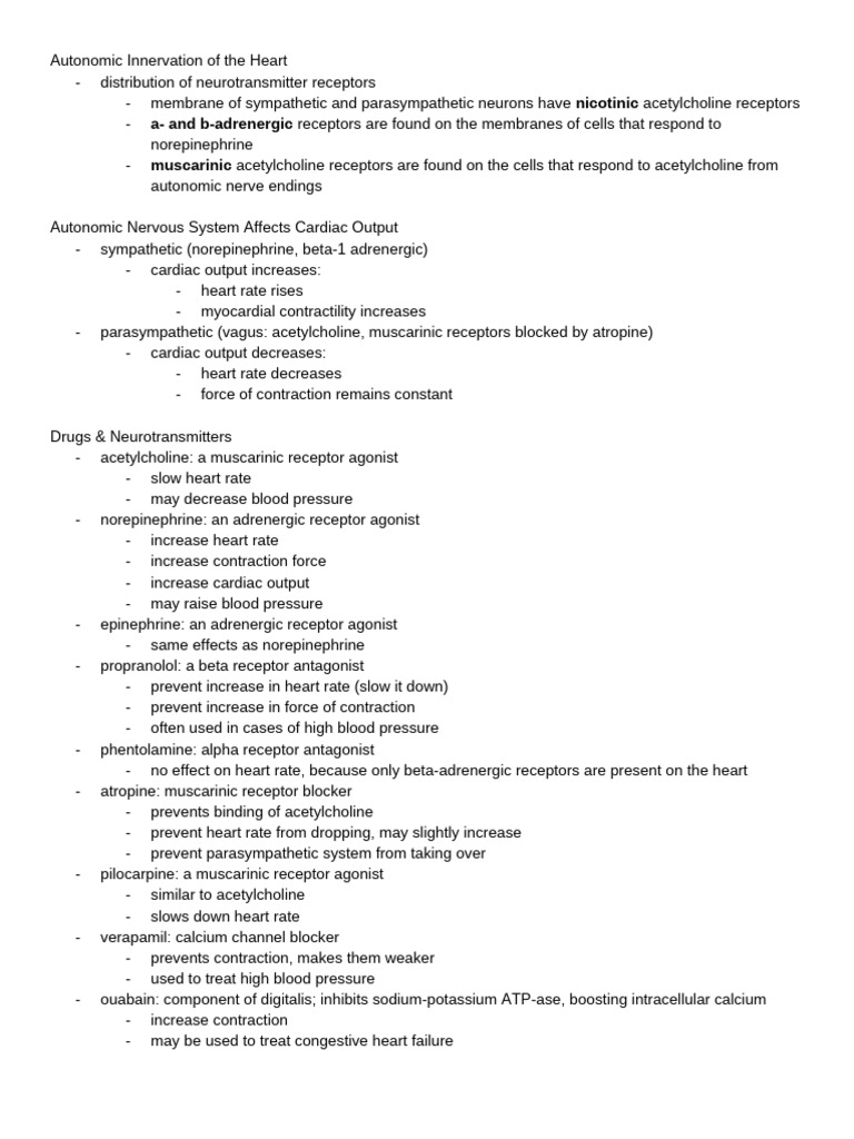 Lab 8 - Autonomic Nervous System | PDF | Acetylcholine | Heart Rate
