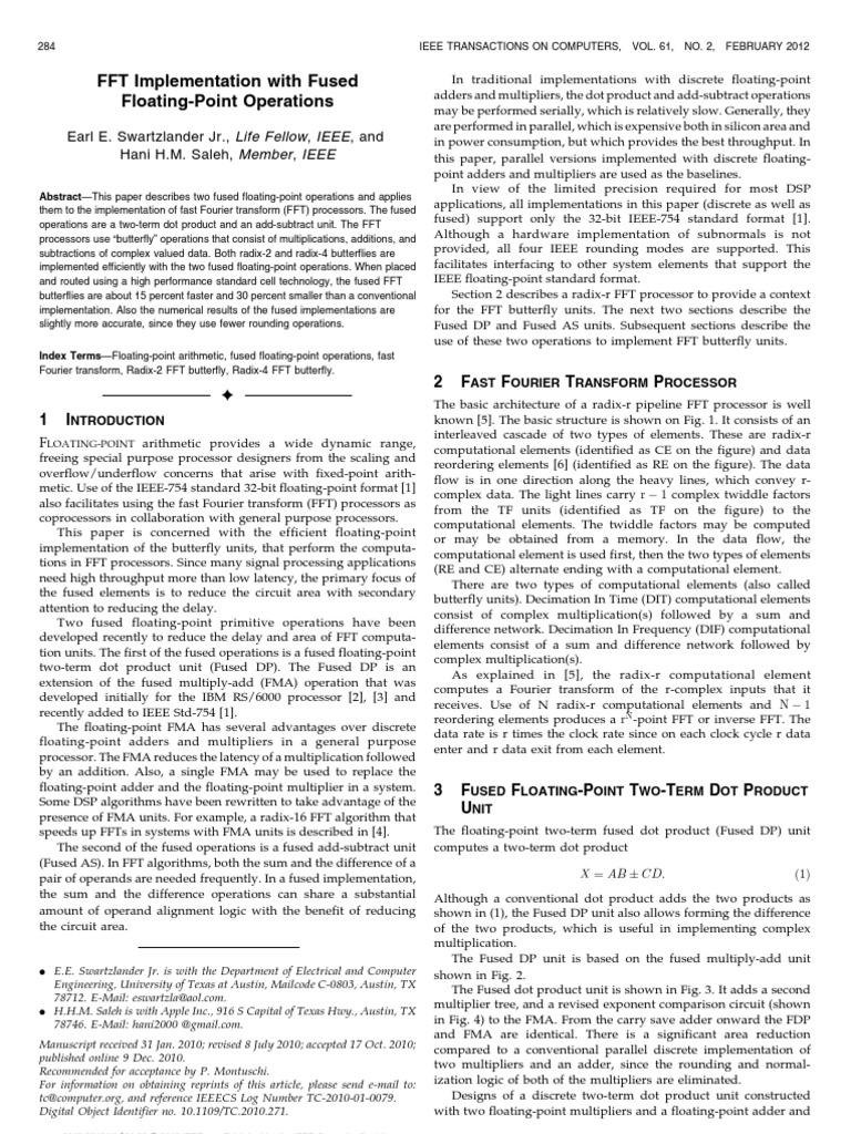 Fet Implementation With Fused Floating Point | PDF