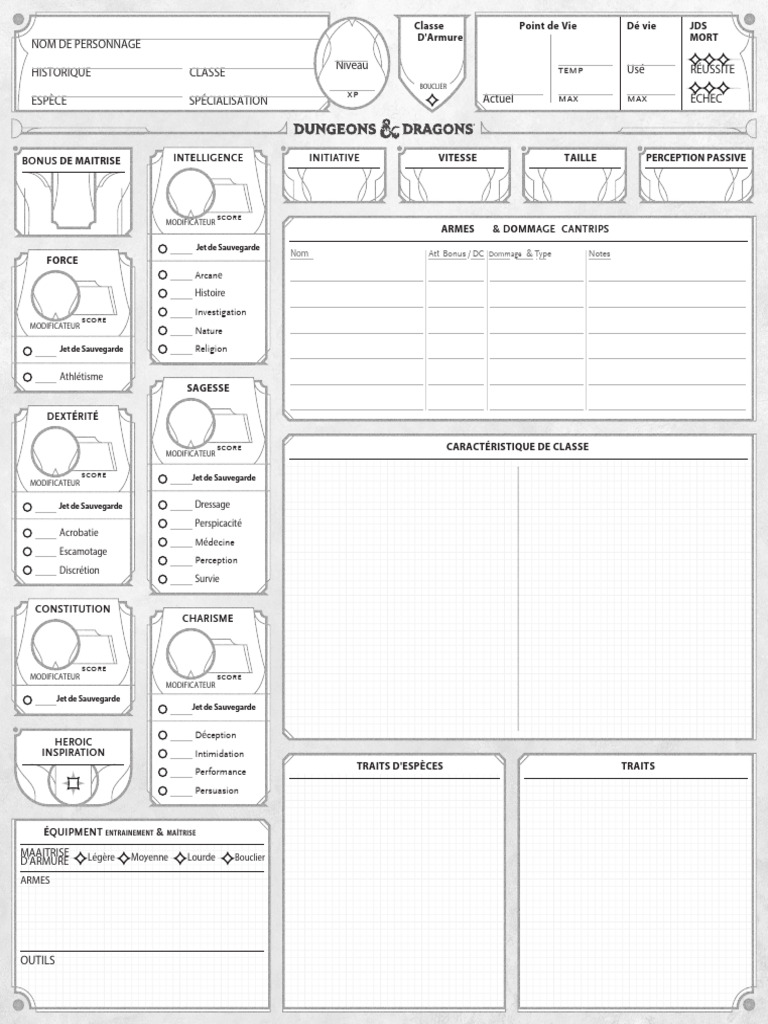 DND 2024 Character-Sheet FR | PDF | Jeux de rôles | Jeux de table