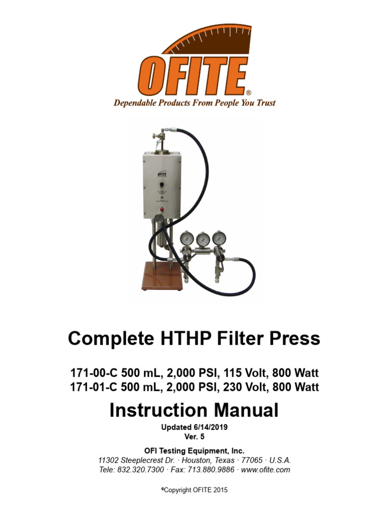 HTHP Filter Press-500ml | PDF | Valve | Filtration