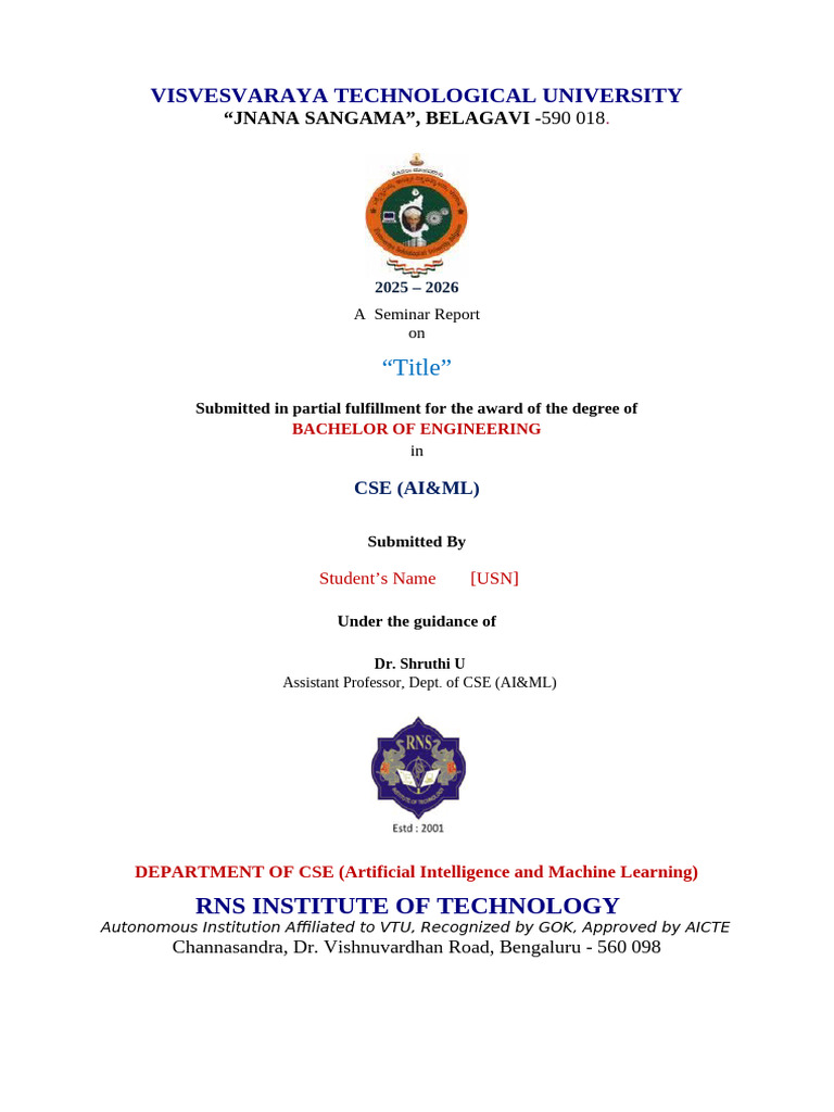 EVS Seminar Report Front Sheet | PDF
