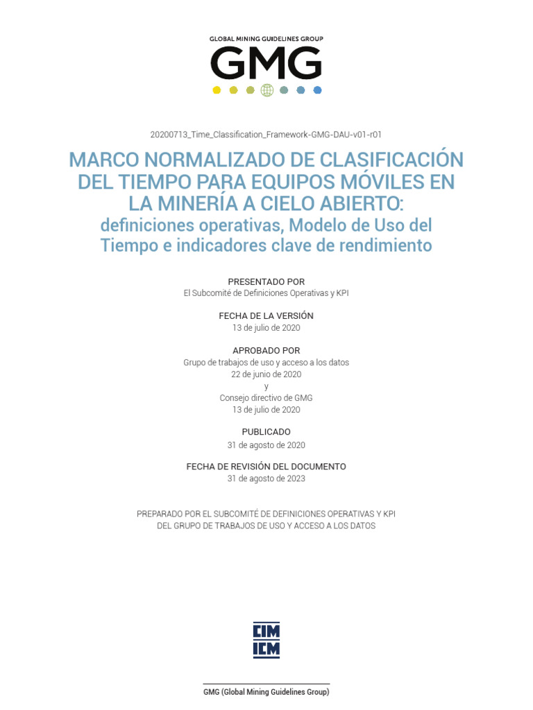 Time Classification Framework GMG DAU v01 r01 ES | PDF | Indicador de ...