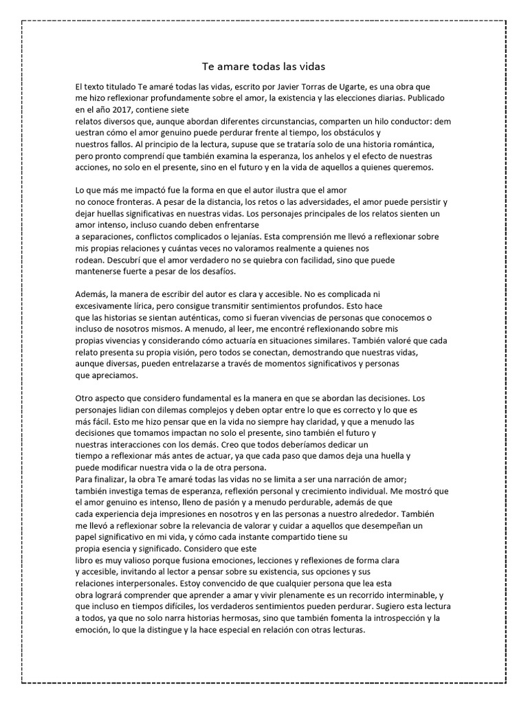 Te amare todas las vidas | PDF | Amor | Sicología