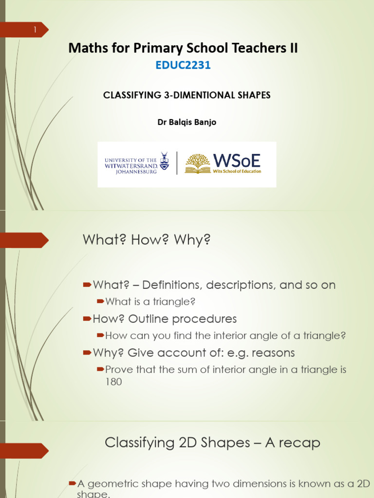 Block 2 Week 1 - Classifying 3-D Shapes | PDF | Shape | Area