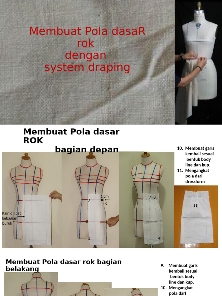 Pola Dasar Rok Dengan Sistem Draping | PDF