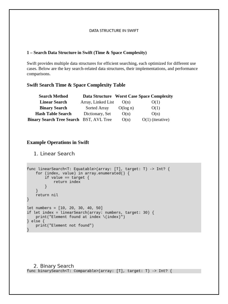 Data Structure in Swift1 | PDF