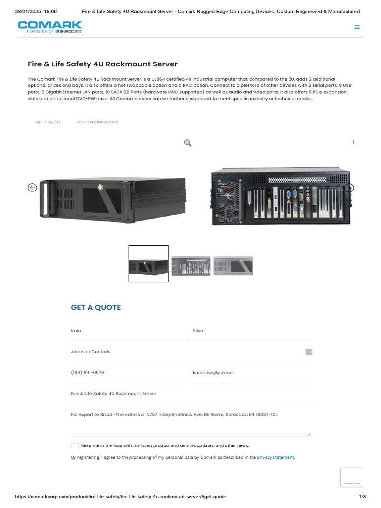 Comark 4U Rackmount Server Overview | PDF | Usb | Server (Computing)