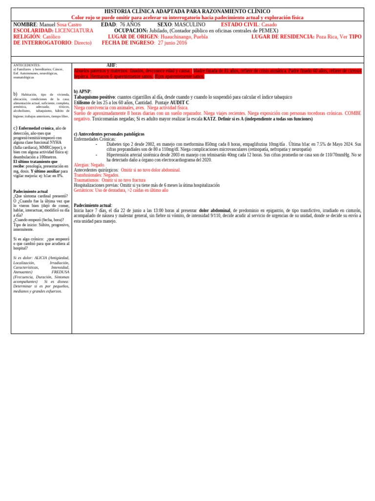 Historia Clínica 2 | PDF | Corazón | Abdomen