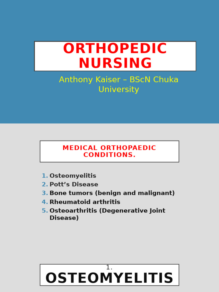 Orthopedic Nursing Kaiser | PDF | Osteoporosis | Rheumatoid Arthritis