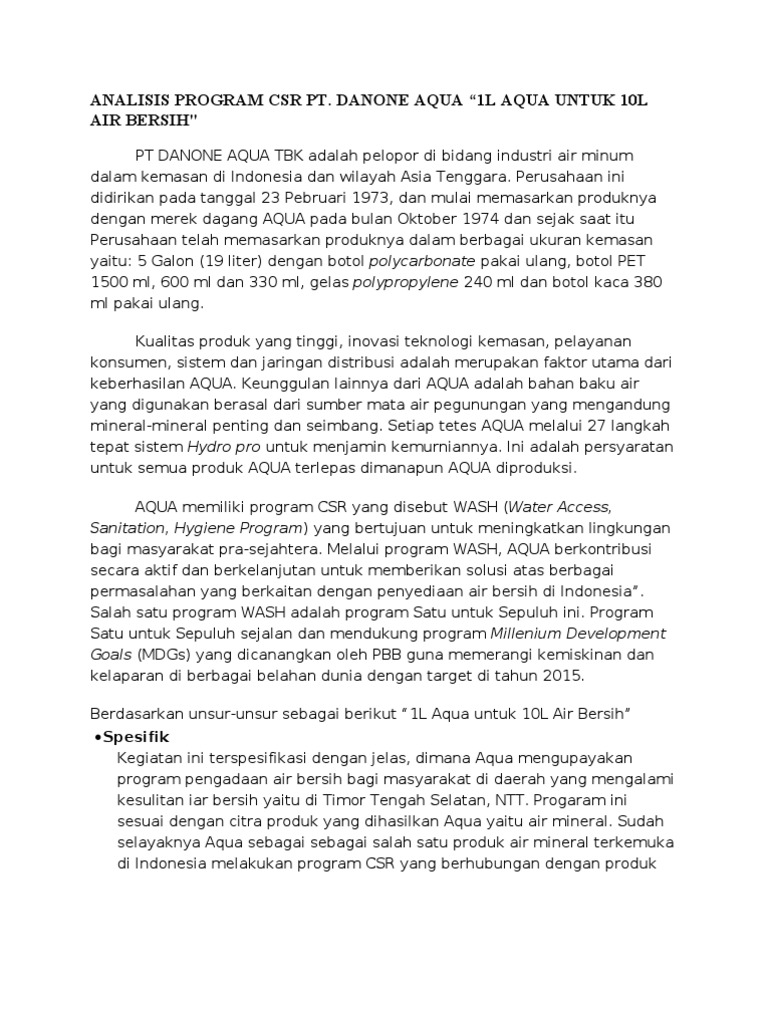 Analisis Program CSR PT | PDF