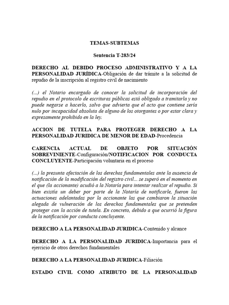 T 283 de 2024 | PDF | Sentencia (ley) | Debido al proceso