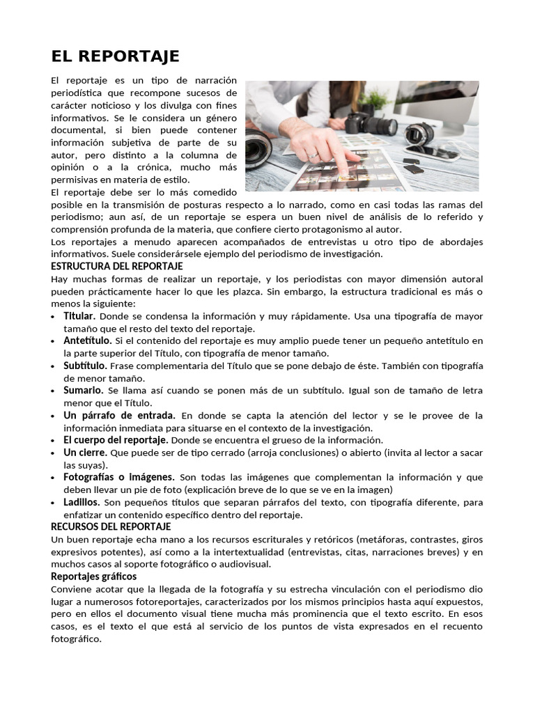 El Reportaje+Material 1 | PDF | Imagen | Tipografía