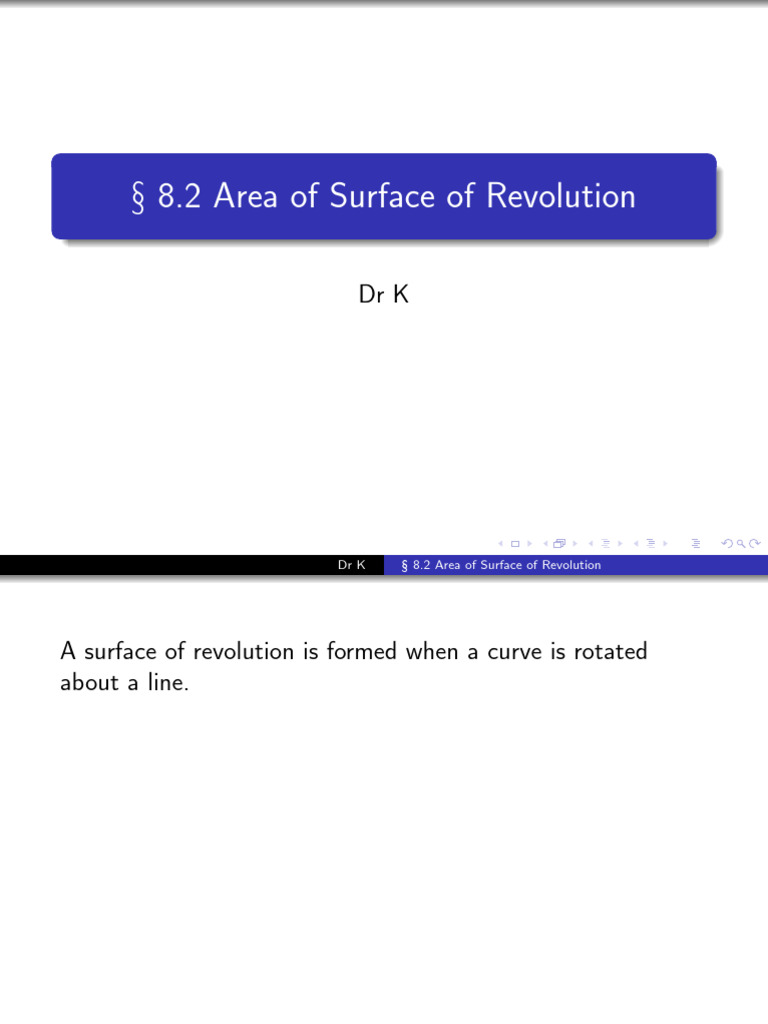 Area of Surface of Revolution | PDF | Area | Geometry