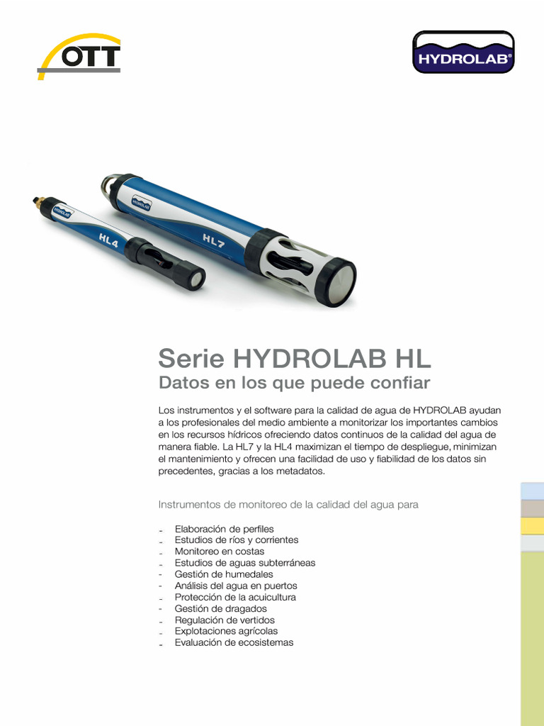 Monitoreo de Calidad de Agua HYDROLAB HL7 | PDF | Sensor | Agua