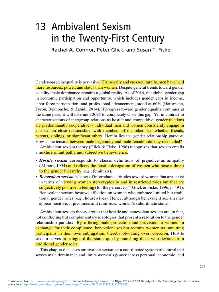 Understanding Ambivalent Sexism Theory | PDF | Sexism | Social Psychology
