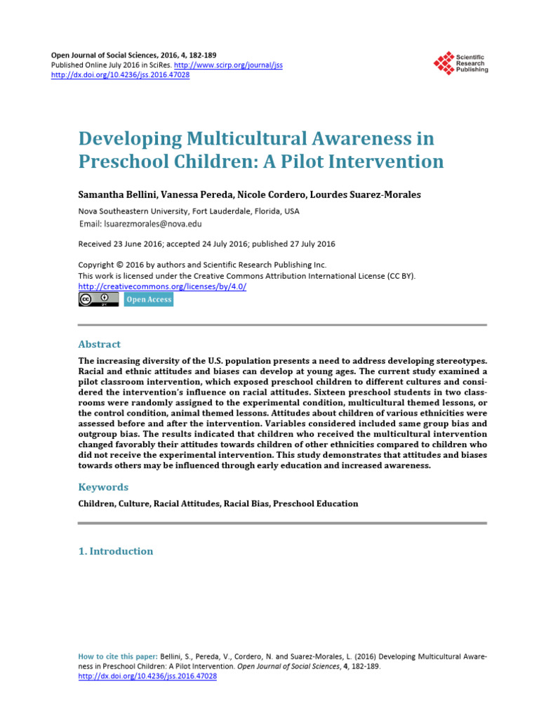 Developing Multicultural Awareness in Preschool CH | PDF | Race (Human ...