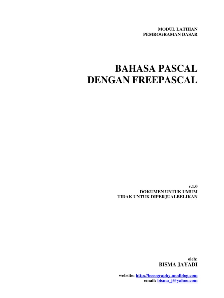 Pemrograman Pascal untuk Pemula | PDF