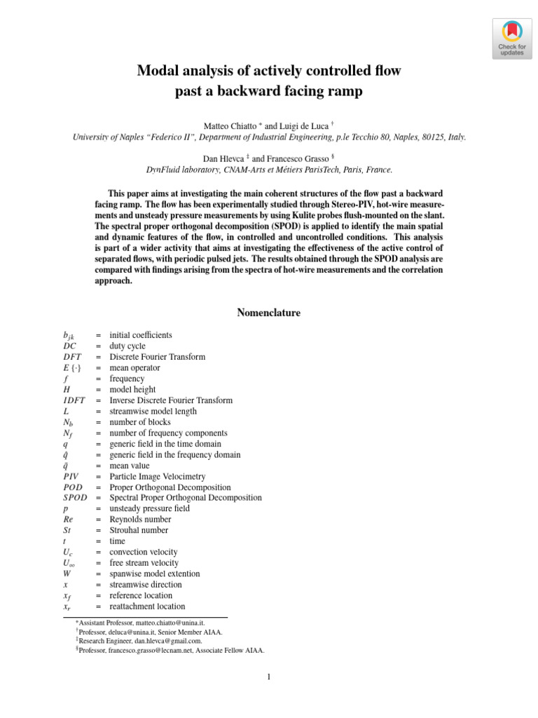 AIAA-Paper - Modal-Analysis Of-Actively-Controlled-Flow-Past-A-Backward-Facing-Ramp - Aiaap ...